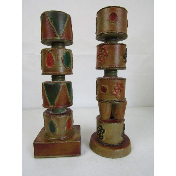 Accents | Pair Vintage 6s 70s Taper Candle Holders Carved Wood Retro Boho Hippie | Poshmark